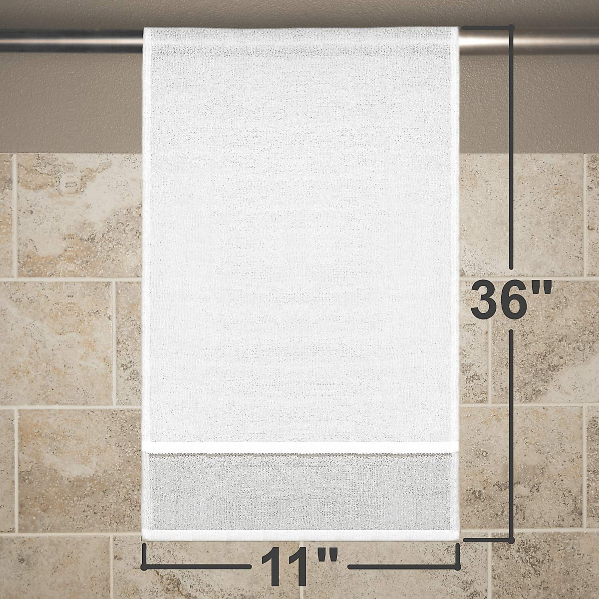 Extra Long (36 Inches) Exfoliating Bath Cloth/Towel (4 Pack) Gray, White, Green, and Lavender Nylon Bath Cloth/Towel, Stitching on All Sides for Added Durability