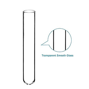 StonyLab 200 Pack Borosilicate Glass Round Bottom Test Tubes, 12 mm OD X 75 mm Length (200 Pack)
