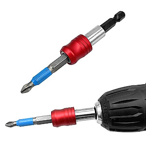 Saipe 3pcs 1/4” Hex Shank Magnetic Screwdriver Bits Holder Quick Release Drill Bit Extension Bar Chuck Adapter Quick Change Socket Screw Driver Drill Bit for Hand-held Drivers or Power Drill, 60mm