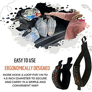 MULTUS Hand or Hands Free Grocery Bag Carrier 3 Pack - Carry Hook and Loop Strap, Plastic Bag Holder and Storage Hanger, All-Purpose Organizer