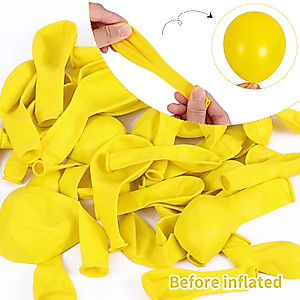 RUBFAC 145pcs Yellow Balloons Latex Balloons 18 12 10 5 Inch Party Balloon Kit Different Sizes for Birthday Party Wedding Balloon Graduation Baby Shower Decoration