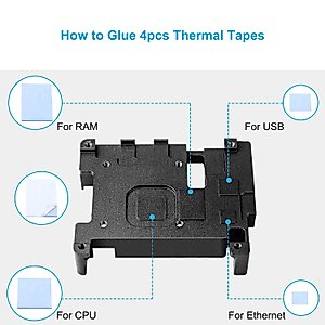 Smraza Case for Raspberry Pi 4, Metal Case for Raspberry Pi 4 Model B with Cooling Fan 35MM, Case Aluminum Alloy Enclosure with 4 PCS Heatsinks Pillar Thermal Adhesive Black (RPI Board Not Included)