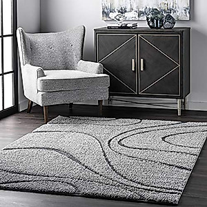 nuLOOM Carolyn Cozy Soft & Plush Shag Area Rug, 4' x 6', Dark Grey