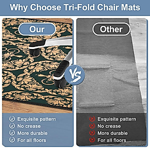 Mapuon Heavy Duty Desk Chair Mat for Carpet & Hardwood Floors, 48" x 36" Exquisite Jacquard Floor Mat Office Chair Mat for Carpeted Floors and Hardwood Floor for Home Office