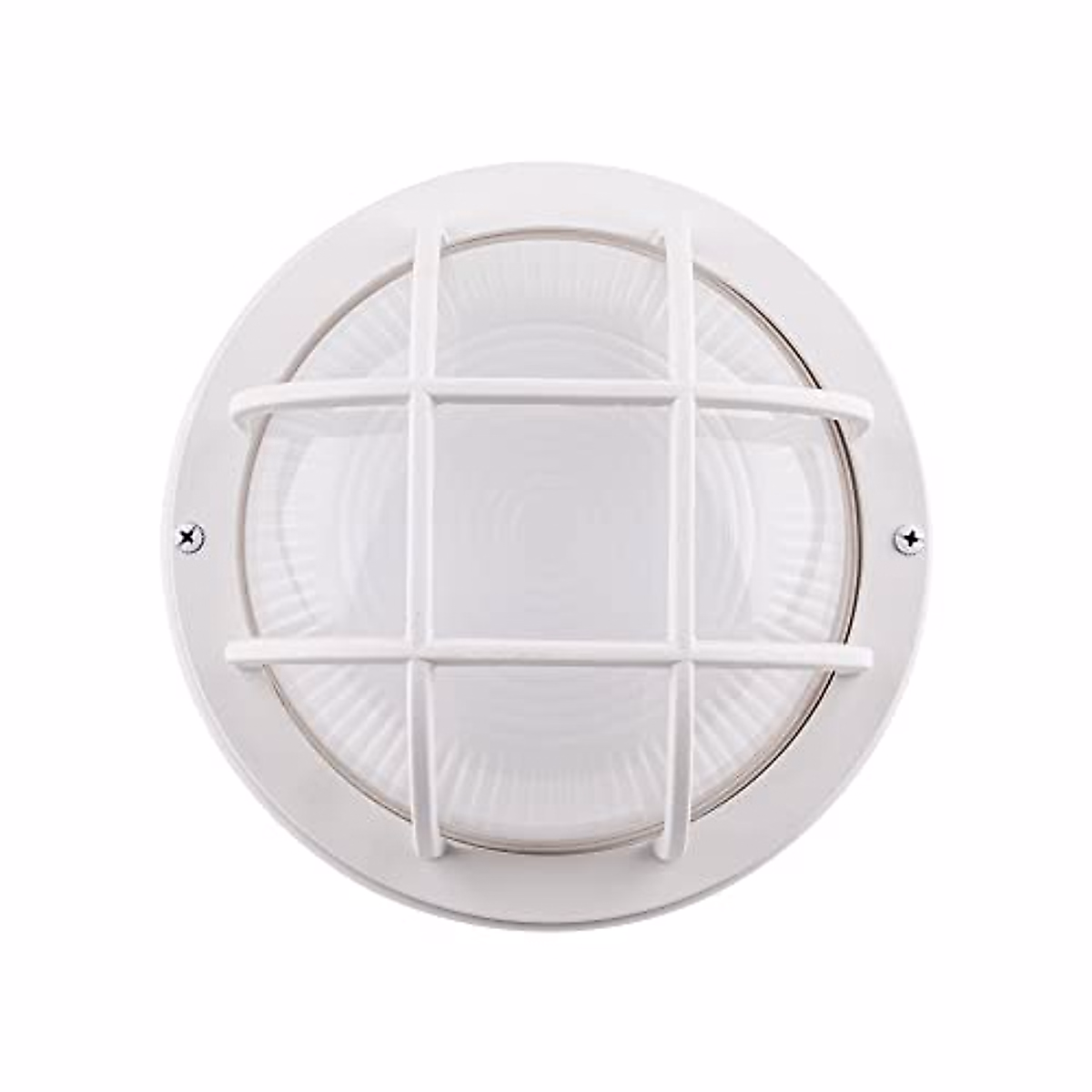 YoonLIT SMARTLIFE Outdoor LED Bulkhead Light, Flush Mount for Wall or Ceiling, 8.0 inch, 11.5W 900 Lumens, 5000K Daylight White, Aluminum Housing Plus Frosted Glass Cover, White Finish, 1-Pack