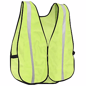 KAYGO Reflective High Visibility Safety Vest, KG0008 Silver Stripe, for Men and Women, Pack of 1(Yellow)