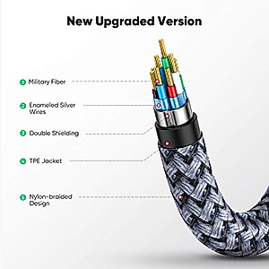 oldboytech 2 Pack AUX Cord, 3.5mm Audio Cable [4ft/1.2M, Hi-Fi Sound] Nylon Braided AUX Auxiliary Cable for Car Compatible with Stereos, Speaker, iPod iPad, Headphones and More(Grey)