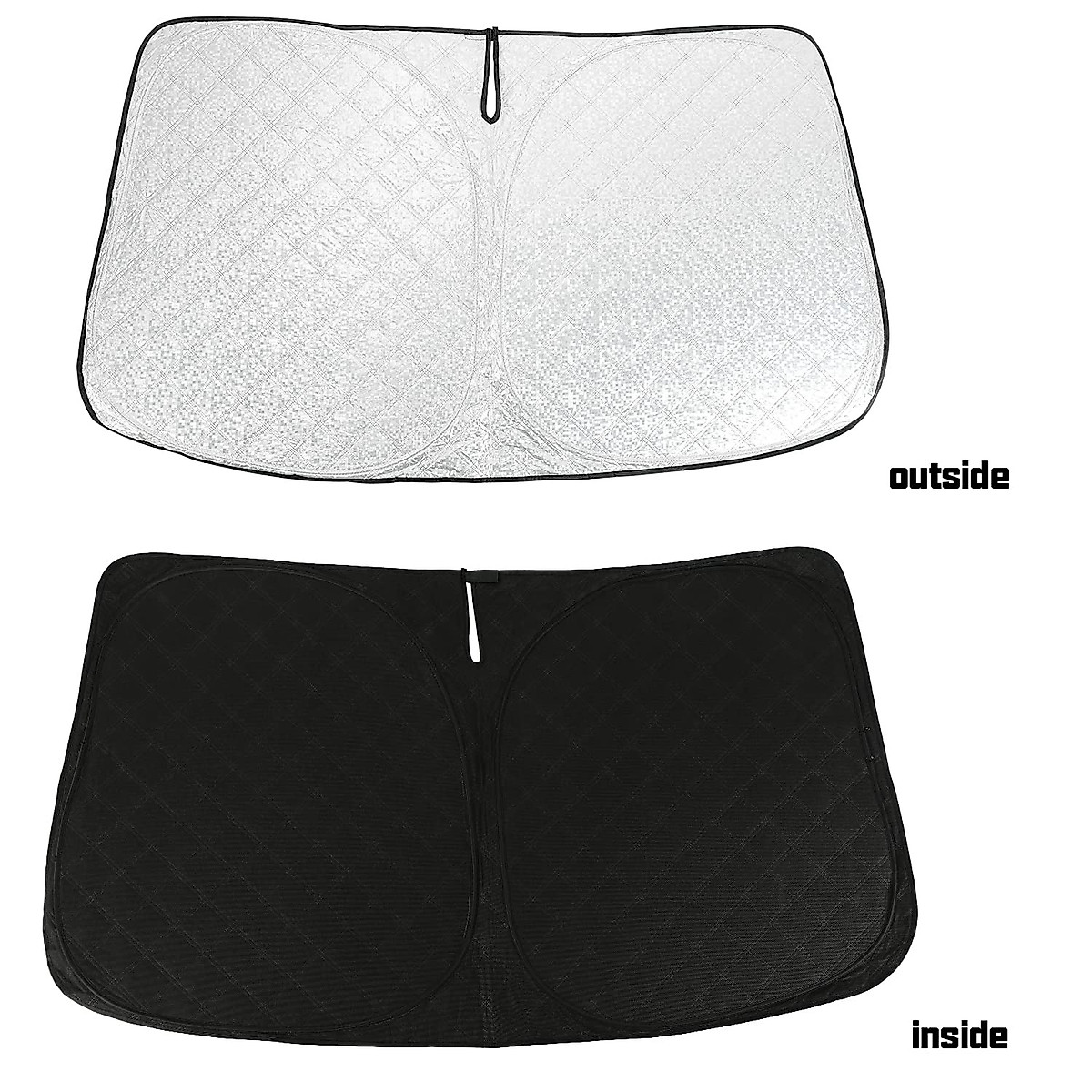 D-Lumina Windshield Sun Shade Compatible with Toyota Tacoma 2016 2017 2018 2019 2020 2021 2022 2023 - Upgraded 3 Layers 240T Material, Foldable Front Window Sun Shield Protector