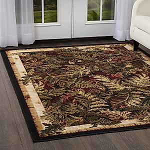 Home Dynamix Optimum Kawan Area Rug 7'8" x10'4" Traditional Area Rug, Black/Burgundy/Ivory