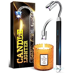 Upgraded Electric Candle Lighters LED Light Gifts for Women - Valentines Day Gifts for Her Him Arc Lighter Rechargeable Flameless Windproof Plasma Lighters for Grill Birthday Gift Ideas for Adult Wife