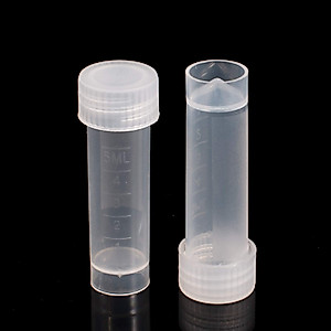 Eowpower 50 Pieces 5 ml Plastic Sample Bottle Vial Storage Container for Laboratory Lab