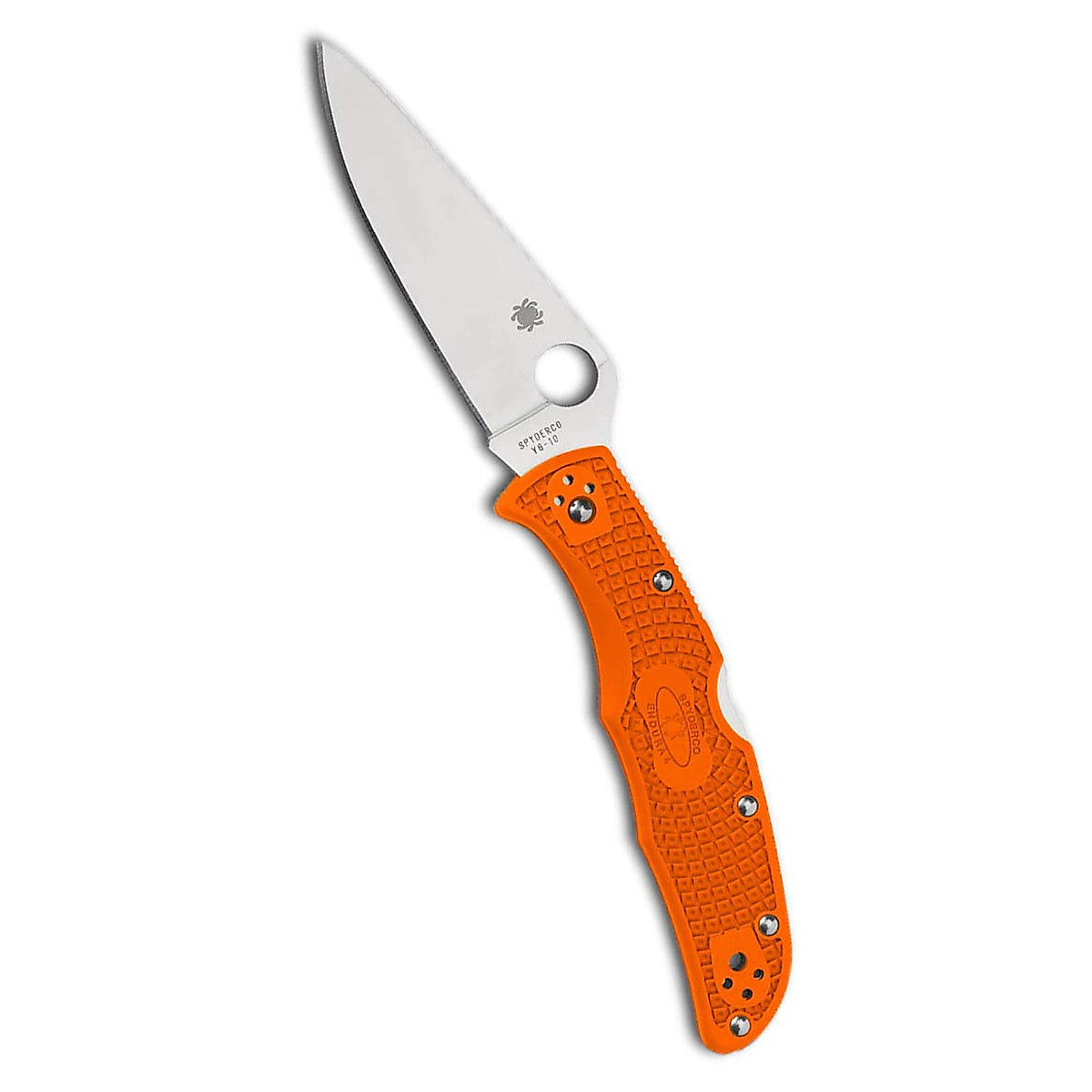 Spyderco Endura 4 Lightweight Signature Knife with 3.80" VG-10 Steel Blade and Orange FRN Handle - PlainEdge - C10FPOR
