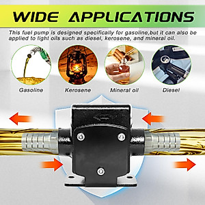 110V Automatic Gasoline Fuel Transfer Pump with Forward and Reverse Pumping, 2.3/3.7 GPM Portable Self-priming Fuel Oil Transfer Pump for Gasoline, Diesel, Kerosene, Biodiesel and More