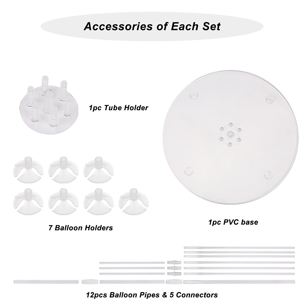 Rubfac 2 Sets Balloon Stands Kit Clear Balloon Stand for Table with Nano Glue, Balloon Holder for Birthday Party Wedding Festival Balloons Decorations