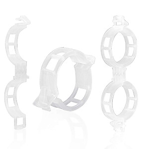 KAMILLEE Plant Support Clips, 100pcs Plastic Garden Plant Support Clips Tomato Clips,Trellis Clips for Flower Tomato Vine Vegetables (White)