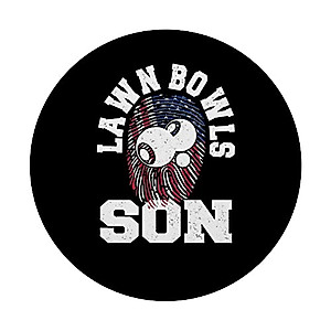 American Flag Fingerprint Patriotic Sports Lawn Bowls Son PopSockets Swappable PopGrip