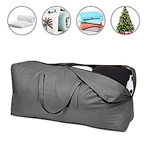 Vailge Patio Cushion Storage Bag Waterproof Cushion Storage Bag 45.5 Inch, Indoor Outdoor Cushions Storage Bag with Zipper and handles, Dustproof Patio Furniture Cover Storage Bag -Standard,Grey