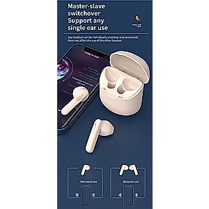 WesTch True Wireless Earbuds Bluetooth 5.3 Headphones Button Control with Wireless Charging Case IPX4 Waterproof Stereo Earphones Half in-Ear Built-in Mic Headsets (Black)