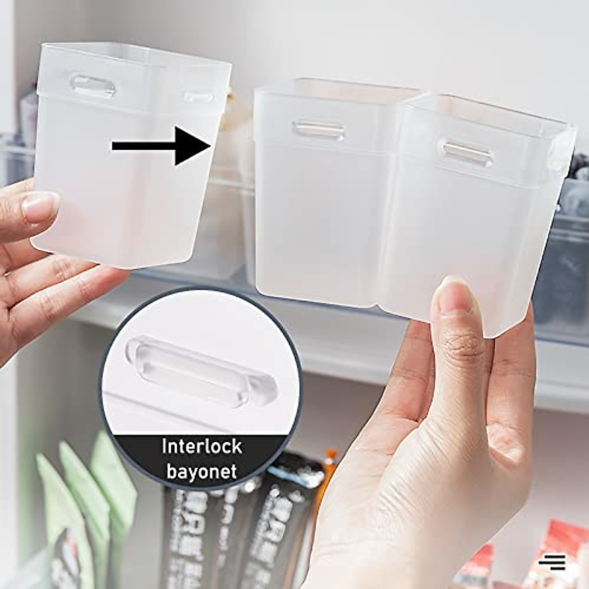 WonLiq 3 Pack - Refrigerator Organizer Container, Fridge Side Door Small Objects Storage Container, Kitchen Household Sundries Storage Box (Large size)