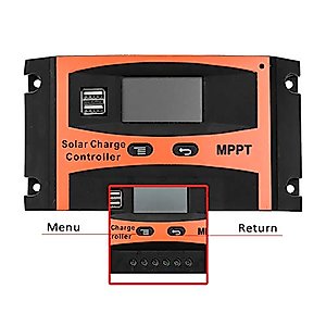 30A Solar Charge Controller,MPPT Solar Charger Controller, 12V/24V Solar Panel Intelligent Regulator with Dual USB Port and PWM LCD Display