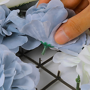 Flower Wall Panel Set, U'Artliens Artificial Wall Flower Backdrop 24x16 Inch 3D Silk Hydrangea Rose Floral Panel for Photo Background Home Party Wedding Backdrop Decoration(2pcs,Autumn Pink)