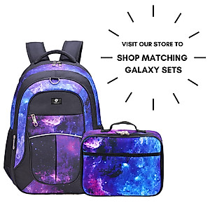 Fenrici Galaxy Backpack for Girls, Boys, Kids, Teens, 18" Durable Book Bags for Kindergarten, Elementary, Middle School Students, Standard Large Size