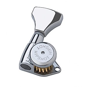 Hipshot Grip-Lock 6 inline 21mm Locking Tuners Universal Mounting Plate UMP included - Chrome