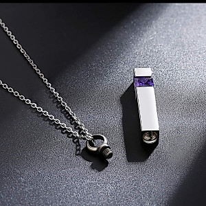RIMZVIUX Vertical Bar Zircon Cremation Jewelry for Ashes Men Women Urn Necklace for Ashes Mom Dad Grandpa Grandma …