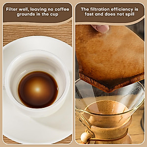 #4 Natural Brown Paper Cone Coffee Filters, Unbleached Coffee Filter 4, Fit 8~12 Cup Cuisinart Ninja Bonavita OXO Coffee Maker & #4 Cone Coffee Drippers, Replace Melitta Coffee Filters No.4 (100)