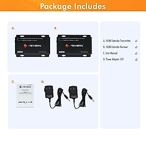 J-Tech Digital HDMI Extender Over Cat 5e/Cat6 Cable Daisy Chain Cascade to Multiple Receivers TCP/IP up to 1080P FHD 60Hz 400ft / 120M HDCP 1.4 [JTECH-EXIP400L]