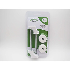 Baby Gate Guru M8 (8mm) Quarter Round Spindle Rod Adapter 2 Pack for Pressure Mounted Baby and Pet Safety Gates (8mm, White)