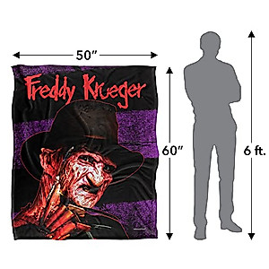 A Nightmare on Elm Street Blanket, 50"x60", Freddy Face, Silky Touch Super Soft Throw Blanket