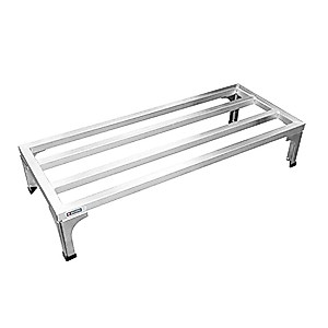 SHOPCraft Heavy Duty Aluminum Dunnage Rack, 20” X 48” X 7.5” Industrial Grade Aluminum Storage Rack, Commercial Food Service Storage Rack