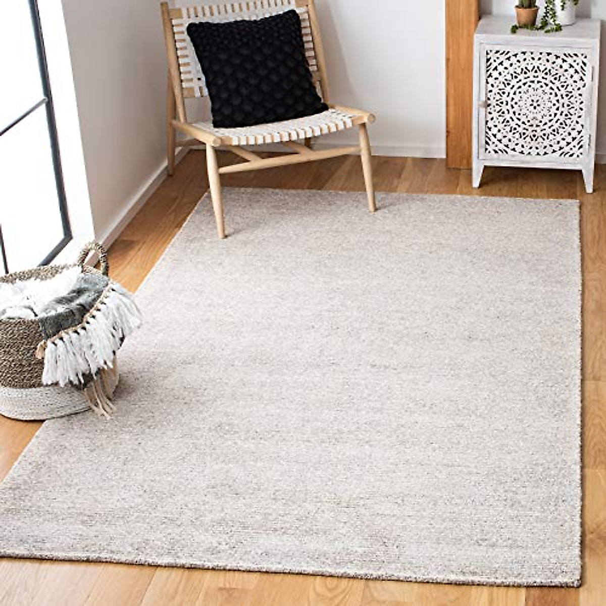 SAFAVIEH Himalaya Collection 8' x 10' Grey HIM153F Handmade Premium Wool & Viscose Area Rug