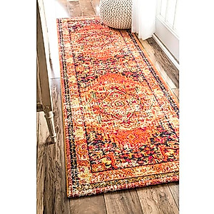 nuLOOM Vintage Mackenzie Runner Rug, 2' 6" x 12', Orange