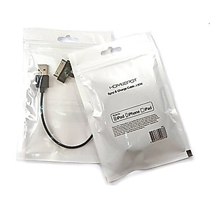 HomeSpot Short 30 pin iPhone 4 Cable Apple MFi Certified 8" 20cm Compatible with iPhone 4S 3G / 3GS, iPad 3 2 1 iPod - 1 Pack
