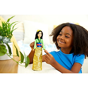 Mattel Disney Princess Toys, Mulan Fashion Doll, Sparkling Look with Black Hair, Brown Eyes & Hair Accessory, Inspired by the Movie Mulan