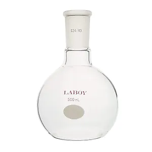 Laboy Glass Single Neck Flat Bottom Boiling Flask 500mL with 24/40 Joint Heavy Wall Distillation Receiving Apparatus Organic Chemistry Lab Glassware