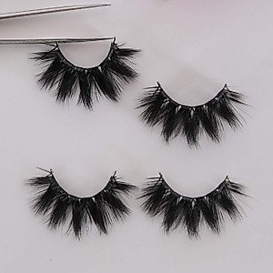 JIMIRE 12 Pairs False Eyelashes Fluffy High Volume Fake Eyelashes Faux Mink Lashes