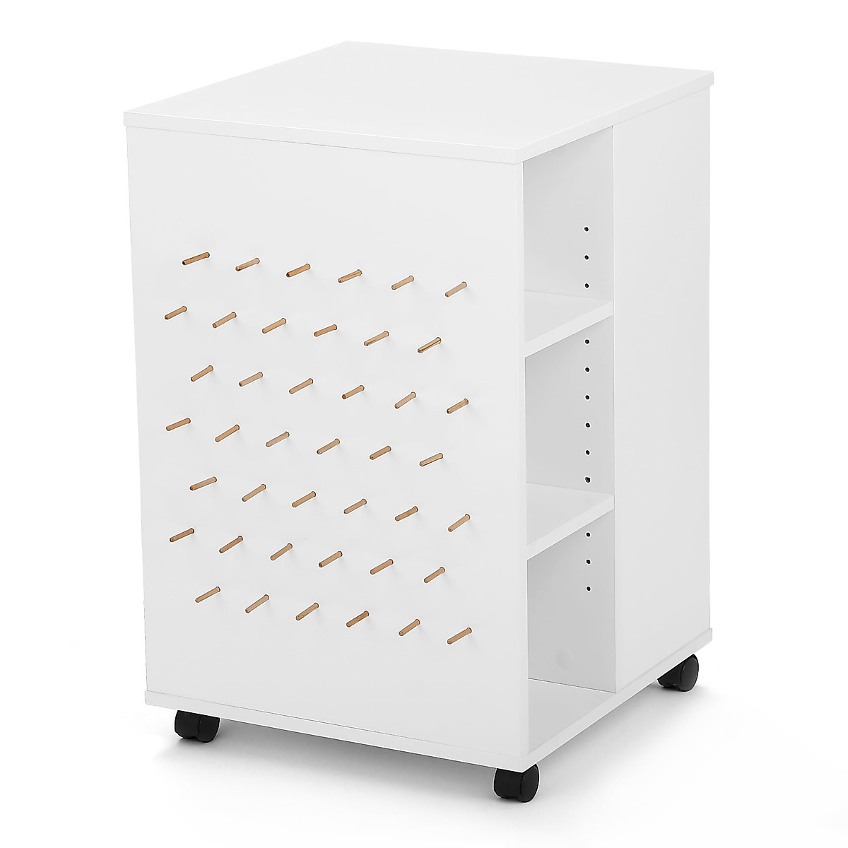 Arrow 81100 Portable 4 Sided Thread, Ribbon and Craft Storage Organization Cube, White Finish