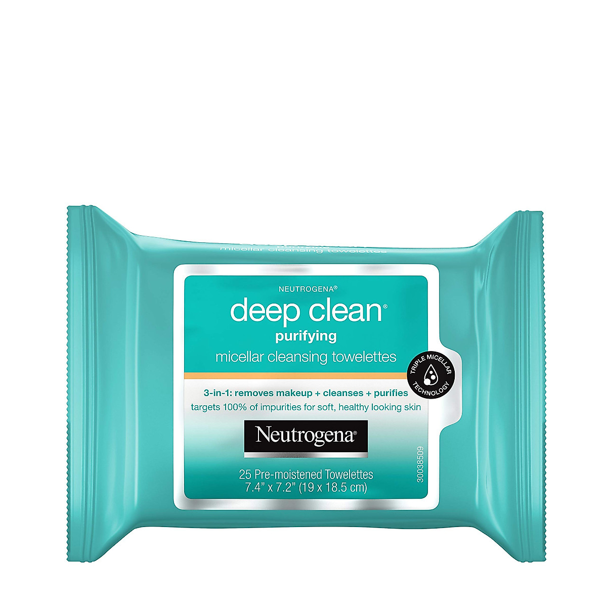 Neutrogena Deep Clean Purifying Micellar Cleansing Makeup Remover Wipes, 25 Count, Pack of 6