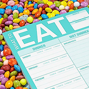 Knock Knock What to Eat Pad (Mint Green), Magnetic Meal Planning Note Pad with Magnet, 6 x 9-inches