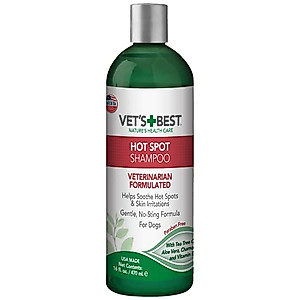 Vet's Best Hot Spot Itch Relief Shampoo for Dogs | Relieves Dog Dry Skin, Rash, Scratching, Licking, Itchy Skin, and Hot Spots | 16 Ounces