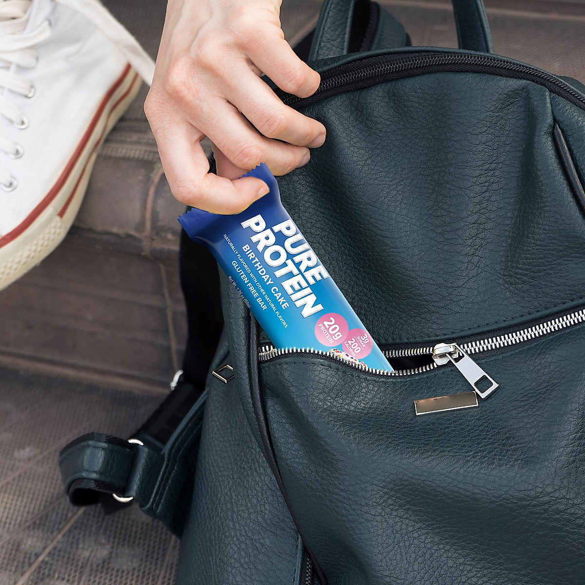 Pure Protein Bars, High Protein, Nutritious Snacks to Support Energy, Low Sugar, Gluten Free, Birthday Cake, 1.76 oz, Pack of 12 (Packaging May Vary)