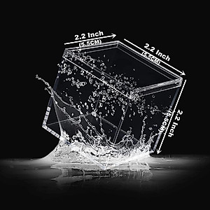 Acrylic Box,12 Pack 2.16x2.16x2.16 Inch Clear Boxes with Lid Transparent Small Display Square Cube Easter Birthday Graduation Candy Jewlry Presents Party Favor Gift Wrap Box