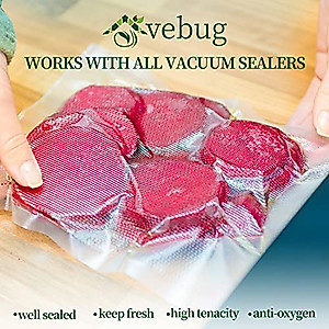 VEBUG Vacuum Sealer Bags Quart Size 100 Gallon 11x16Inch Seal a Meal BPA Free Heavy Duty Commercial Grade Great for vac storage Meal Prep or Sous Vide