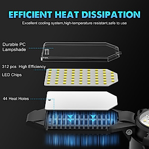 2 Pack 100W & 2 Pack 150W Garage Light LED, E26/E27 Base Garage Ceiling Lights Screw in for Barn/Garage/Basement/Attic