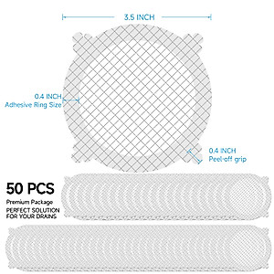 VIVIDLY 50 Pack Disposable Shower Drain Cover Hair Catcher Shower Drain Mesh Stickers, Bathroom, Bathtub, Kitchen, Sink, for Human and pet Hair (50)