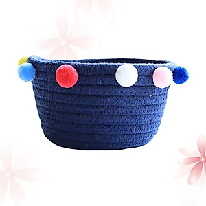 ibasenice 1pc Desk Topper Rattan Storage Basket Storage Baskets for Toys Woven Storage Basket Clothes Container Toy Storage Basket Desktop Storage Container Cotton Storage Basket Organizer