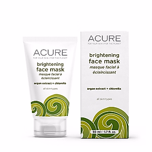ACURE Brightening Face Mask | 100% Vegan | For A Brighter Appearance | Argan Extract & Chlorella - Detoxes, Conditions & Moisturizes | All Skin Types | 1.7 Fl Oz (Pack of 1)